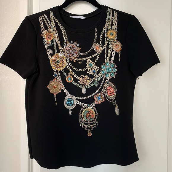 Zara | Tops | Zara Chain Accents Shirt | Poshmark